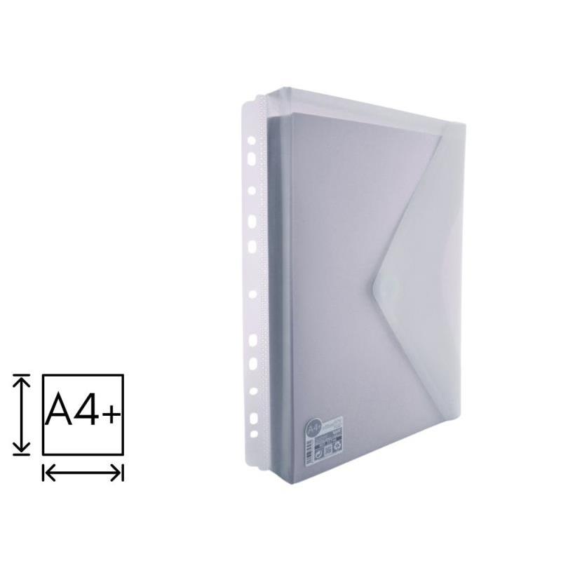 SOBRE O. BOX CIERRE V-LOCK Y FUELLE MULTIT. 200 HOJAS A4 CRISTAL (35761)